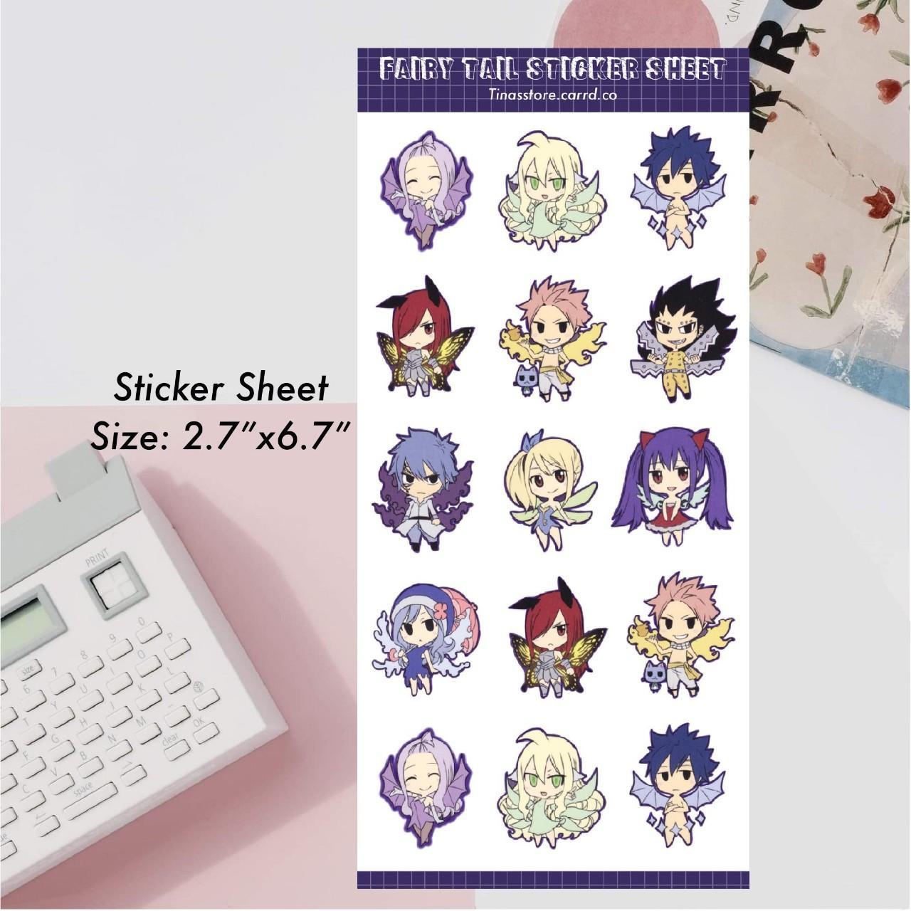 Fairy Tail matte sticker sheet Size: 2.7"×6.7" Free... - Depop