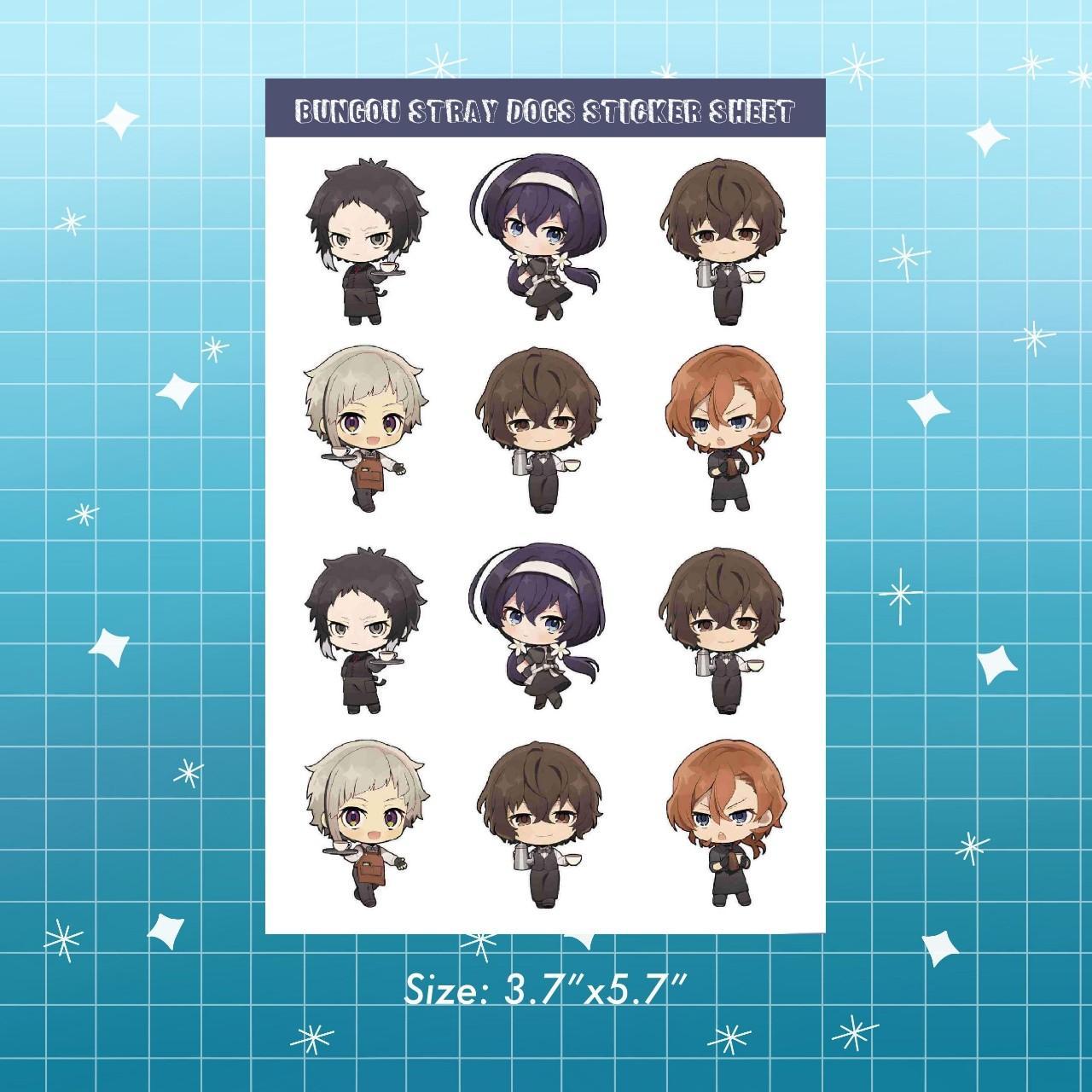 Bungo stray dogs matte sticker sheet Size:... - Depop
