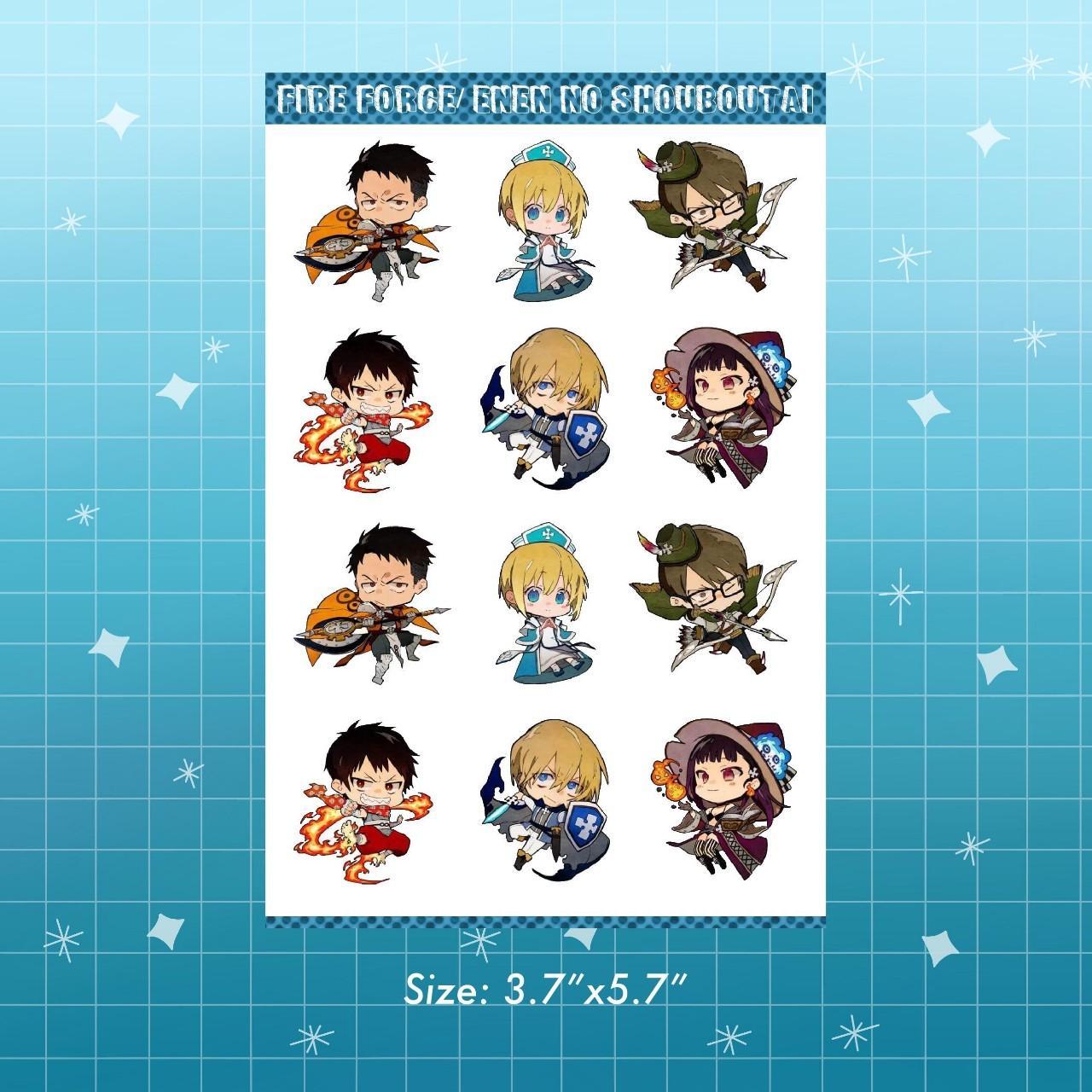 Fire force matte sticker sheet Size:... - Depop