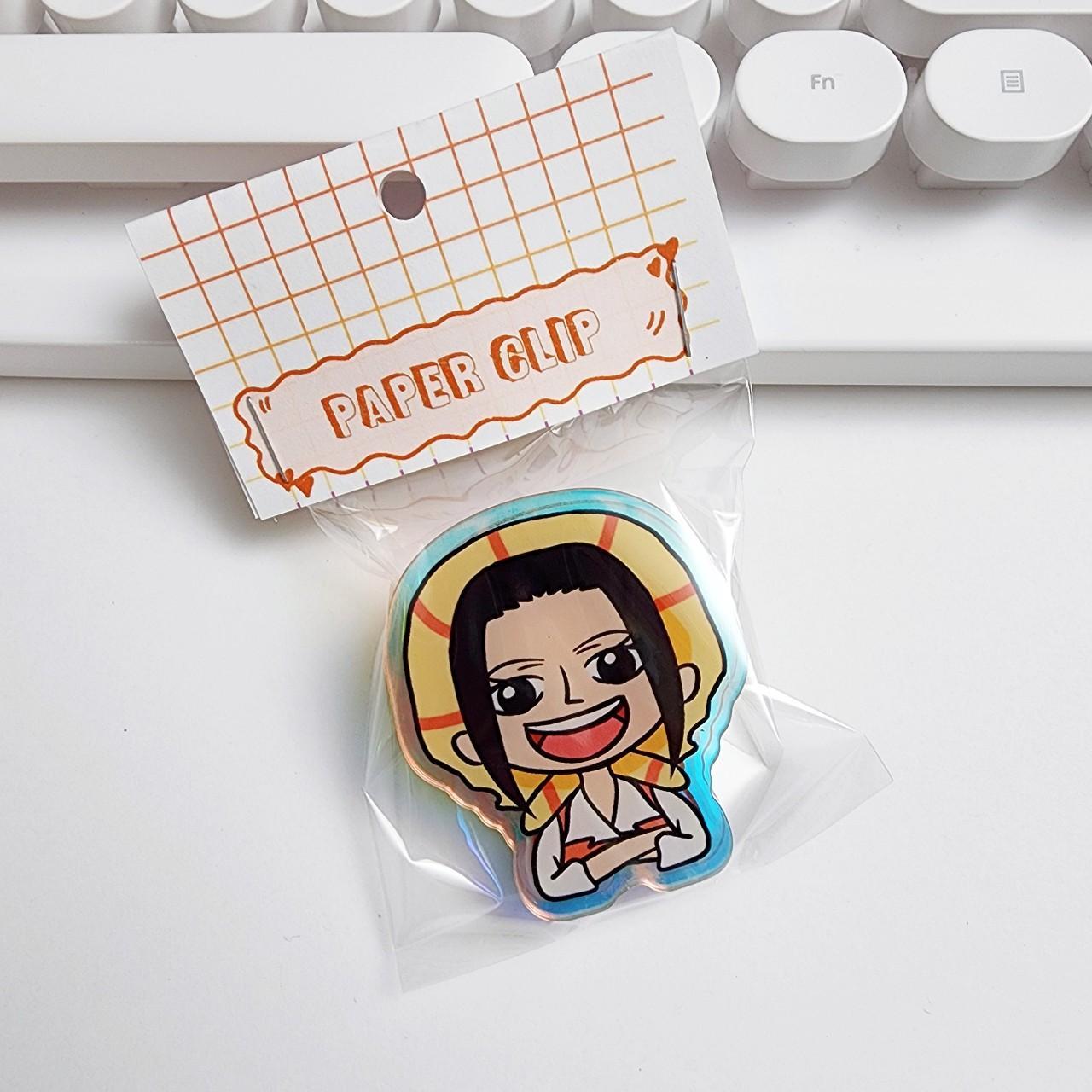 Holographic one-piece acrylic paper clip Size:... - Depop