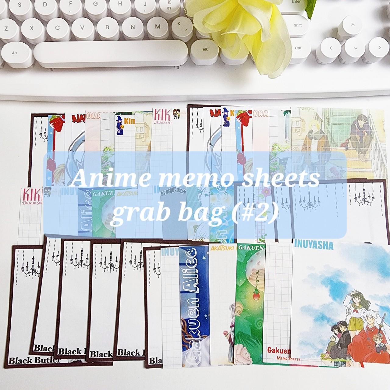 Stationery Anime style 56pcs memo sheets grab bag... - Depop