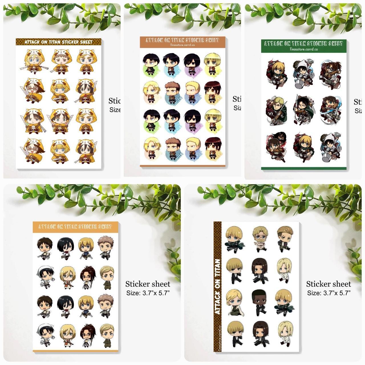 Attack on Titan sticker pack * a pack is 5 sticker... - Depop