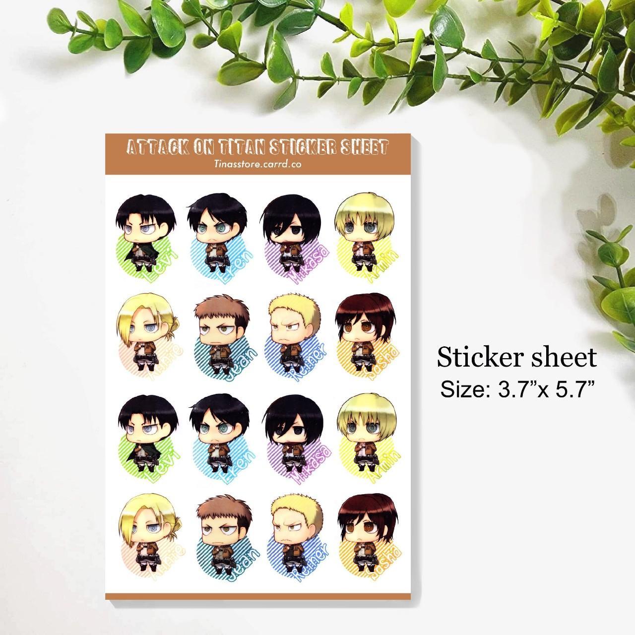 Attack on Titan sticker pack * a pack is 5 sticker... - Depop