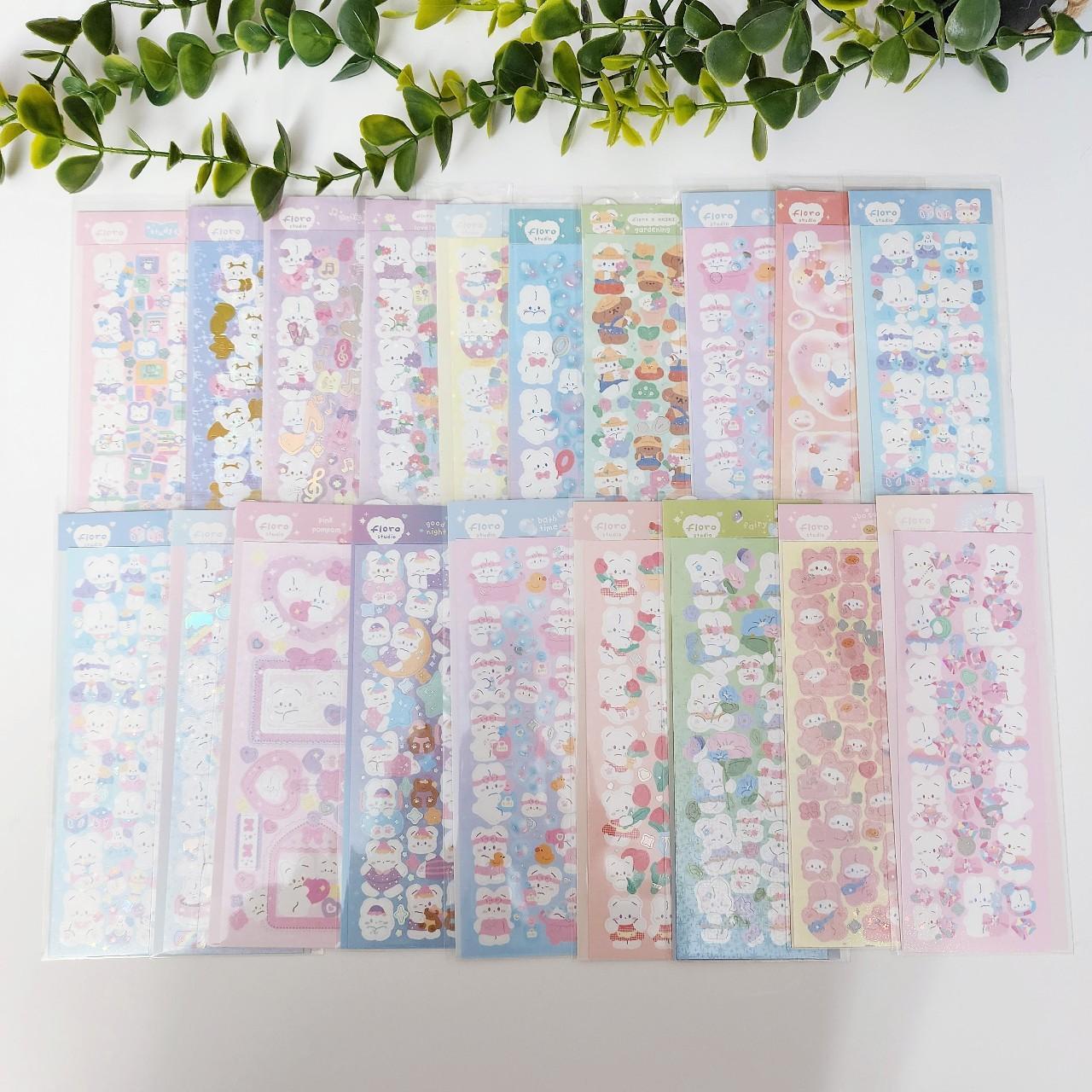 Floro studio vinyl sticker sheet 5pcs a set Size:... - Depop