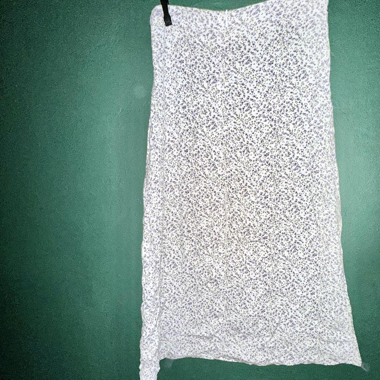 Sheer white & lavender Brandy Melville midi skirt... - Depop