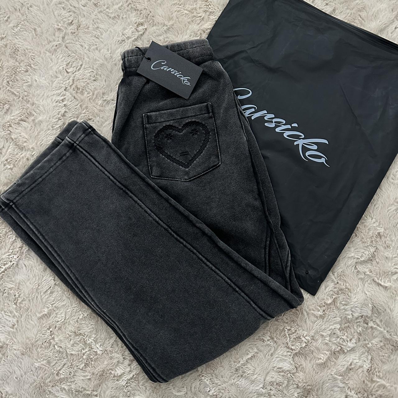 BRAND NEW CARSICKO War Track Pants Washed Grey-... - Depop