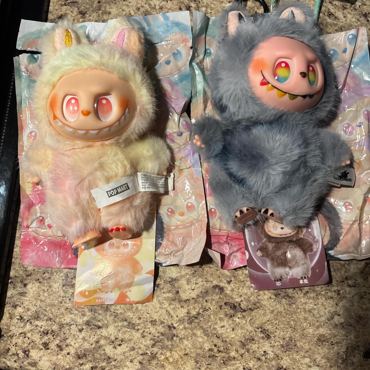 PopMart Happiness(yellow) and ID(gray) labubu. They... | Depop
