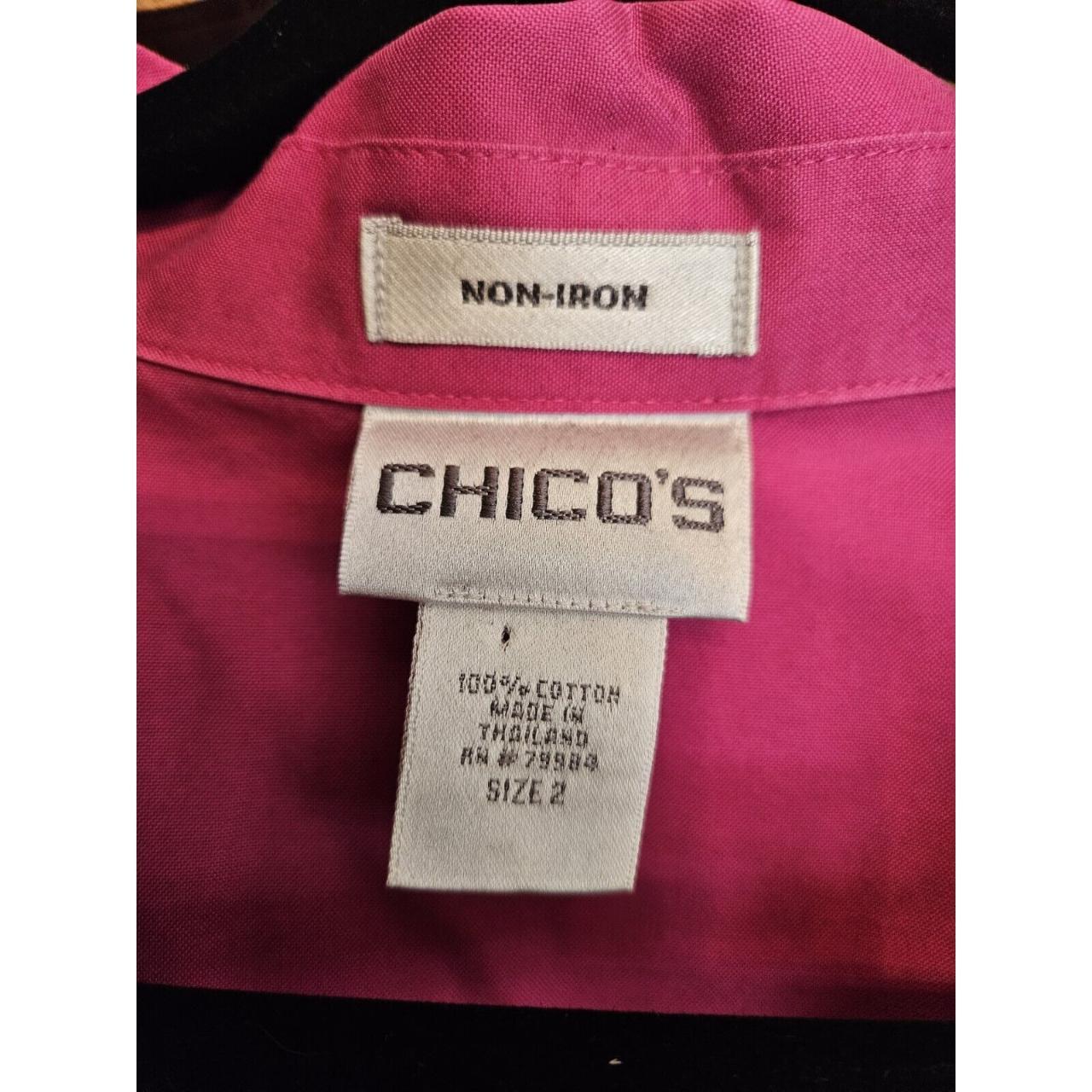 Chico's Size 2 Magenta Pink Long Sleeve Non-Iron... - Depop