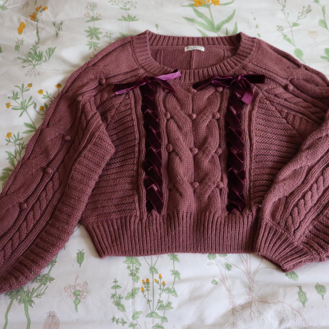 This dusty pink sweater from axes femme is the most... - Depop