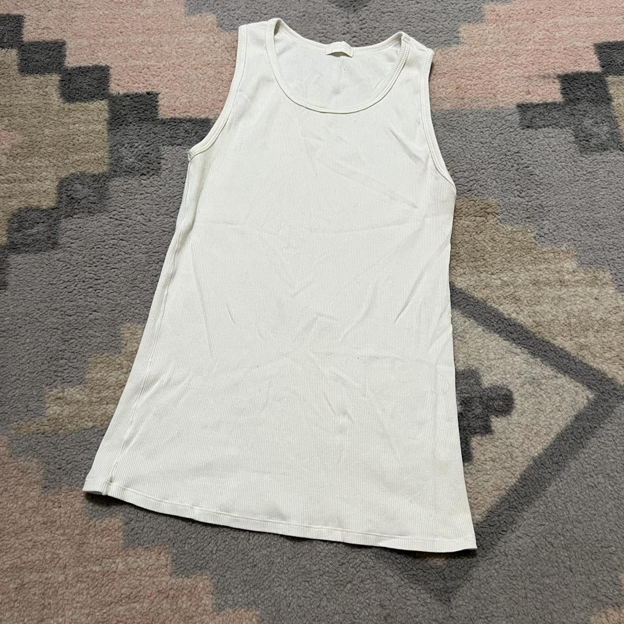 Skims white top Size L Measurements (laid... - Depop