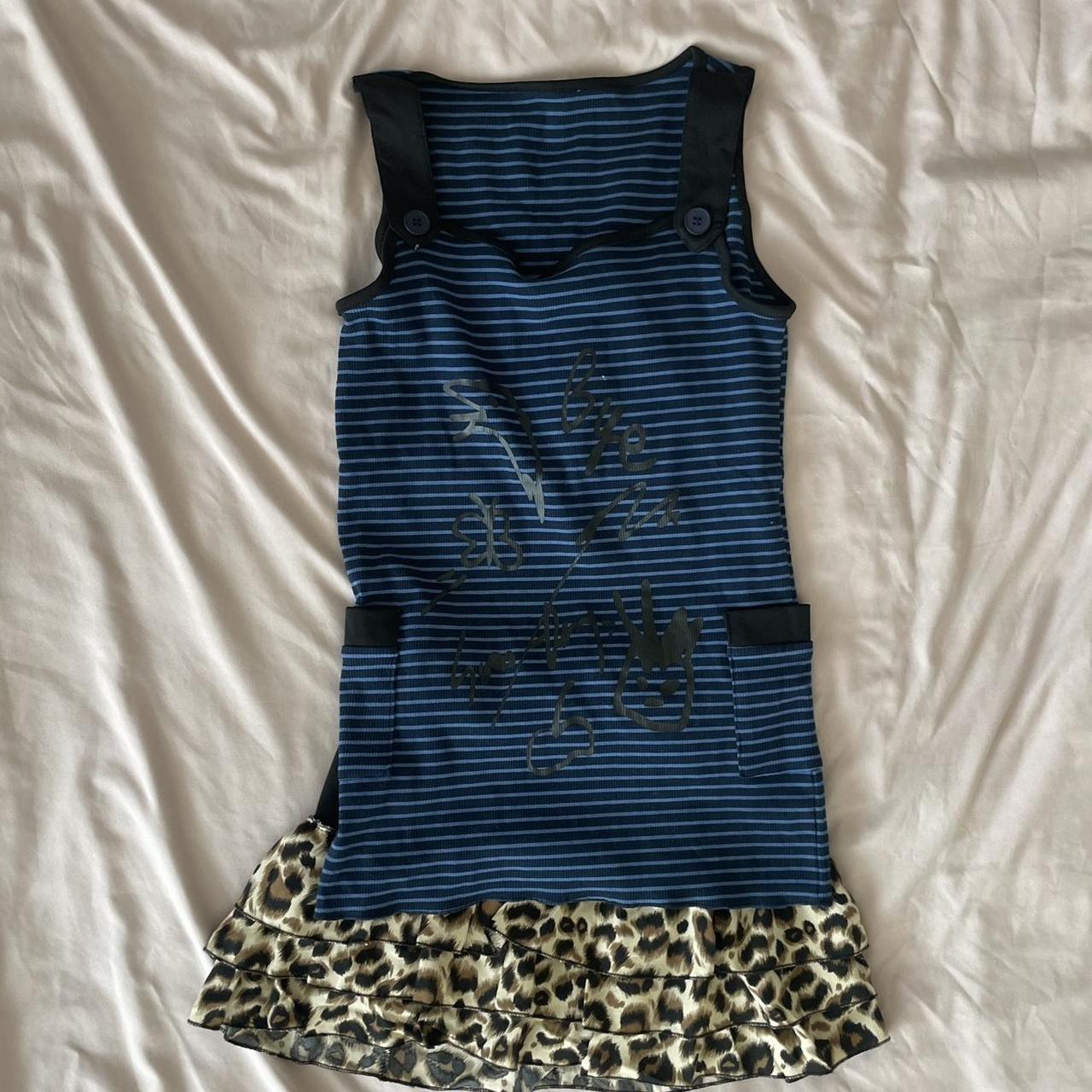 y2k striped graphic tank top #y2k #gyaru #yabi... | Depop