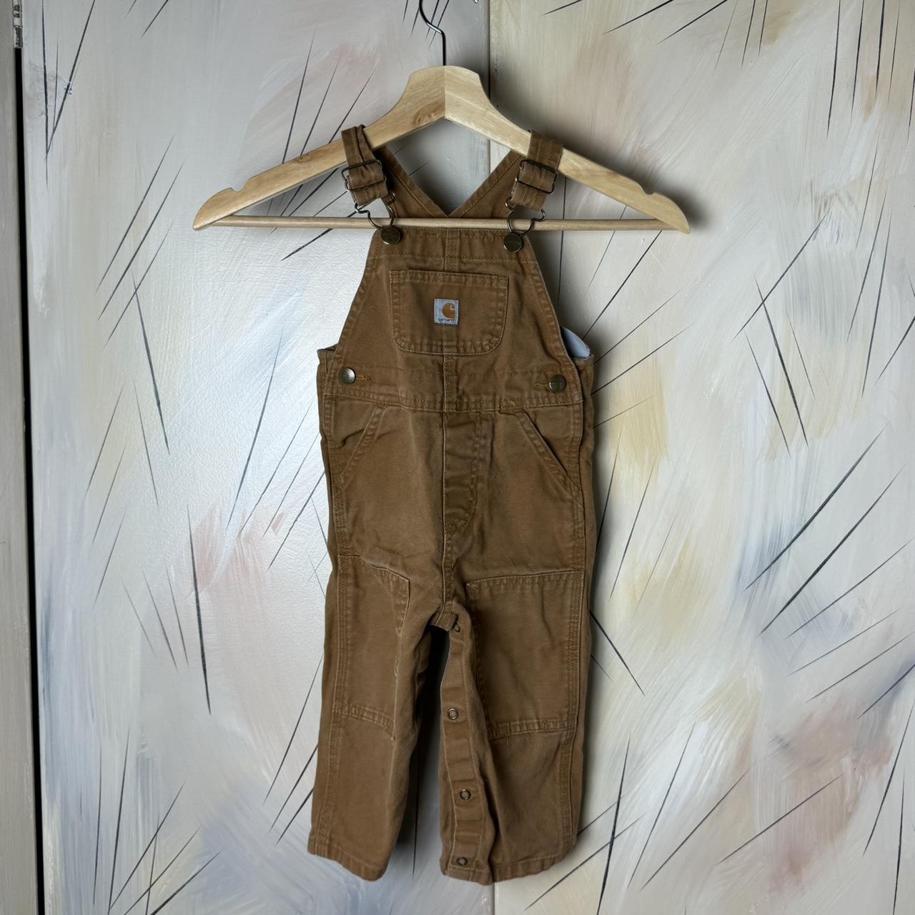 Kids Carhartt Beige Overalls - Size 18M - Price... - Depop