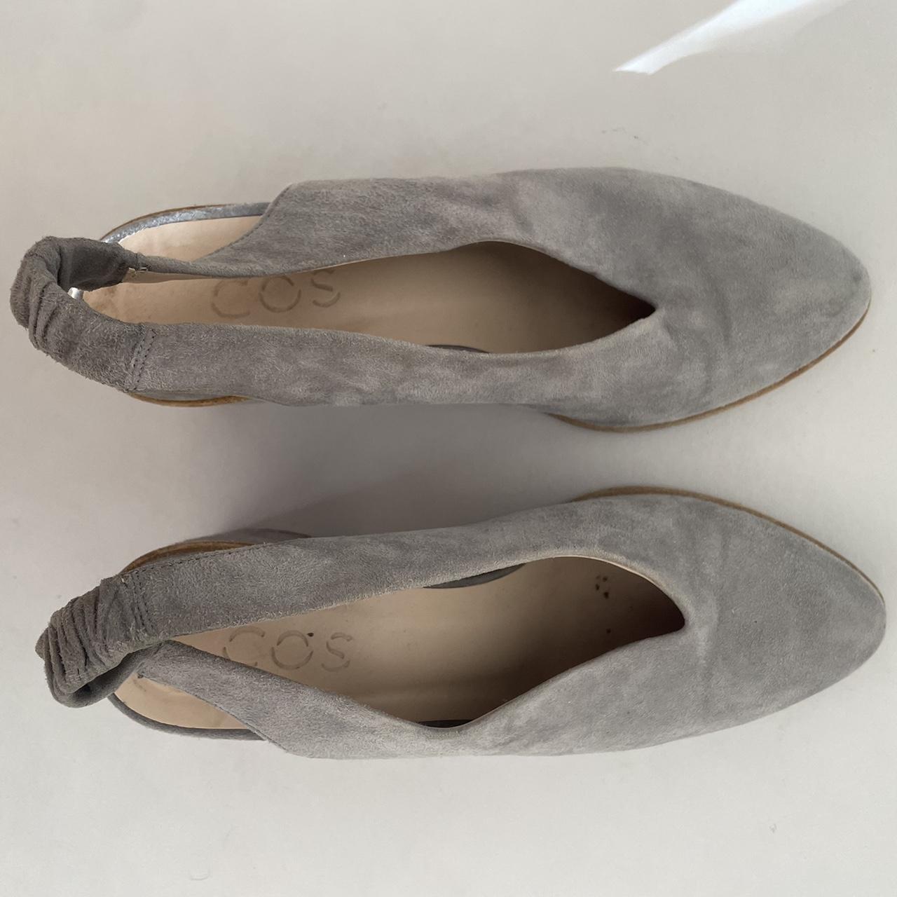 COS grey suede heels. Size 38. - Depop
