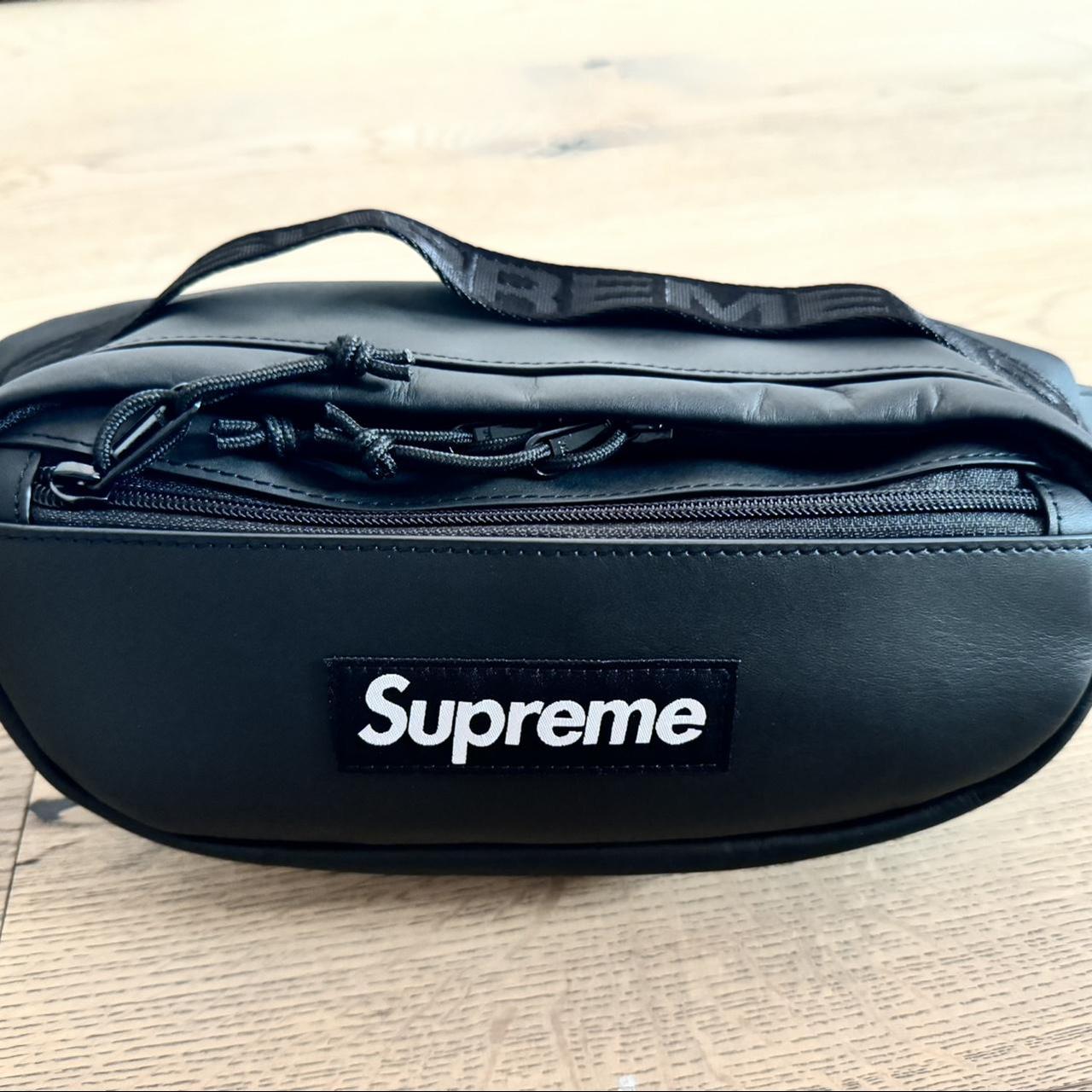 Supreme Leather Waist Bag New in Original Packaging... - Depop