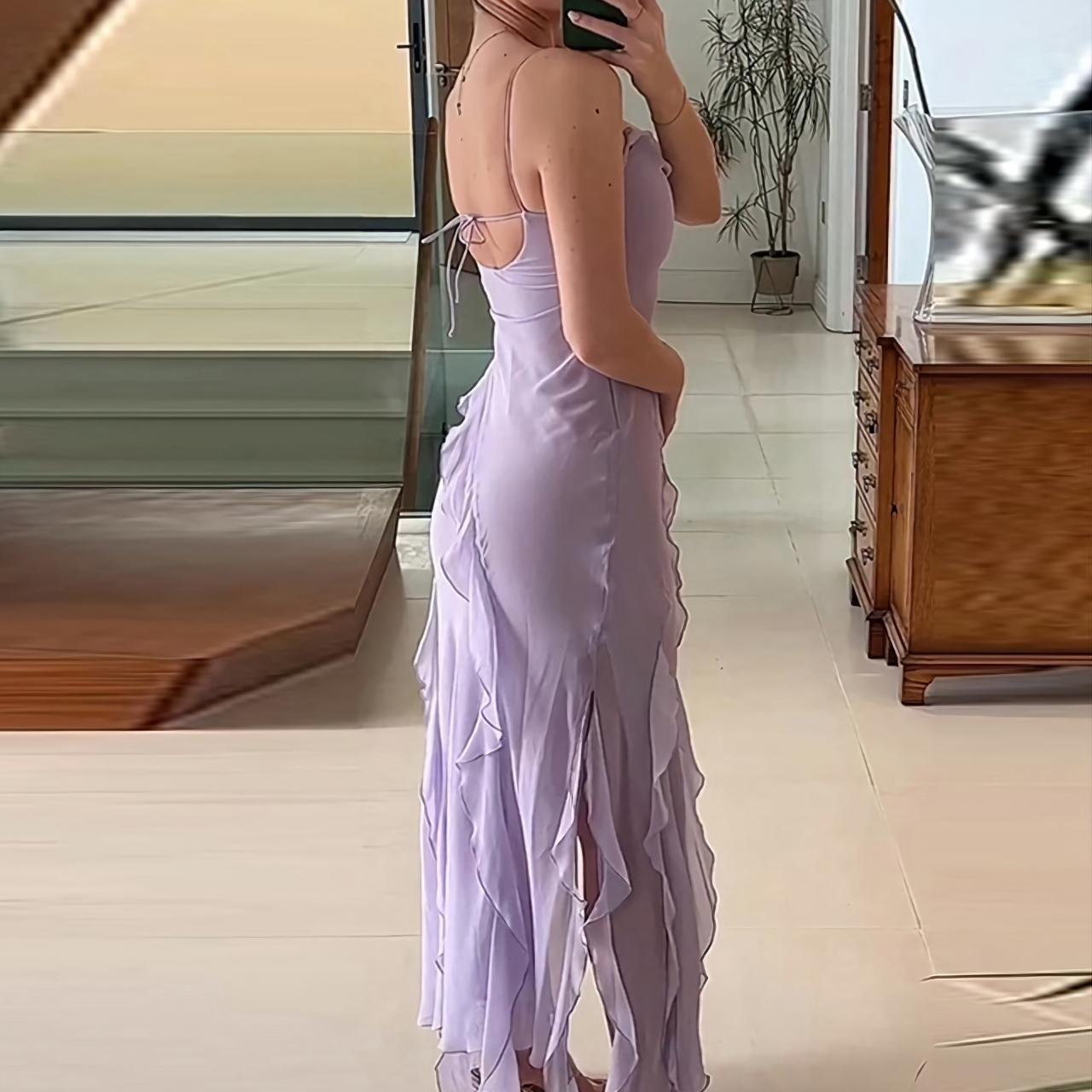 Backless Lace Up Side Slit Bodycon Dresses Women... - Depop