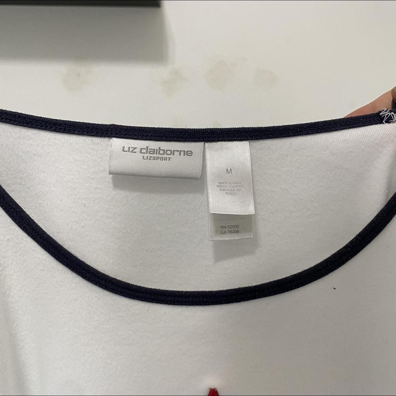 y2k liz claiborne classic star fitted white... - Depop