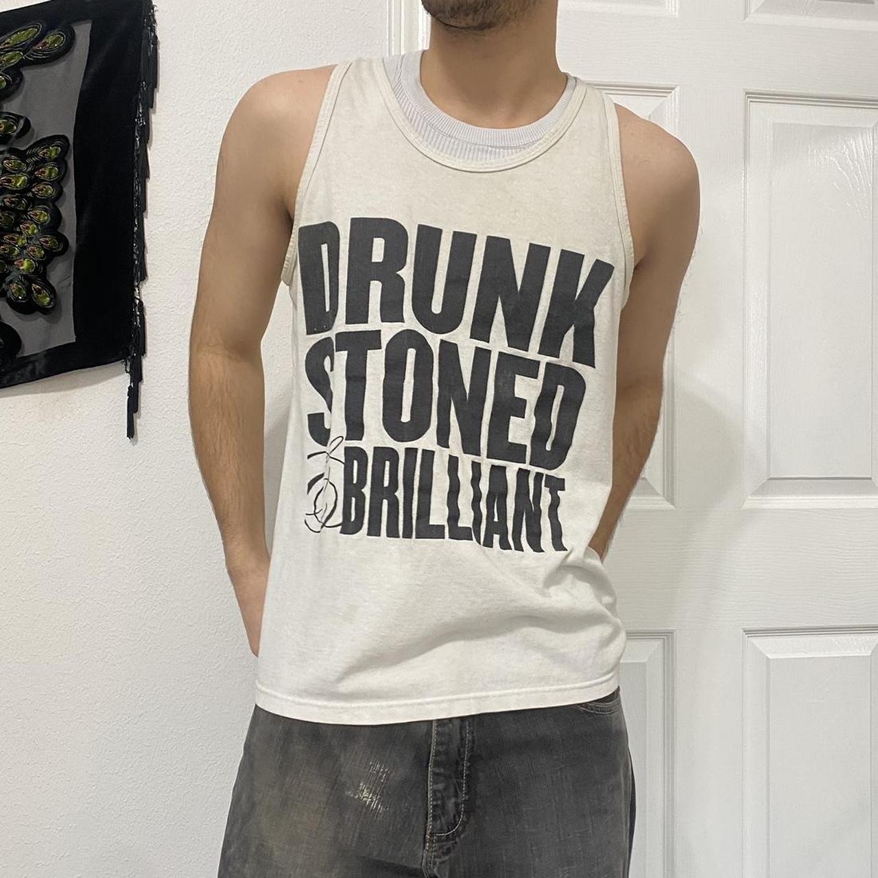 Drunk Stoned & Brilliant muscle tank top slight... - Depop
