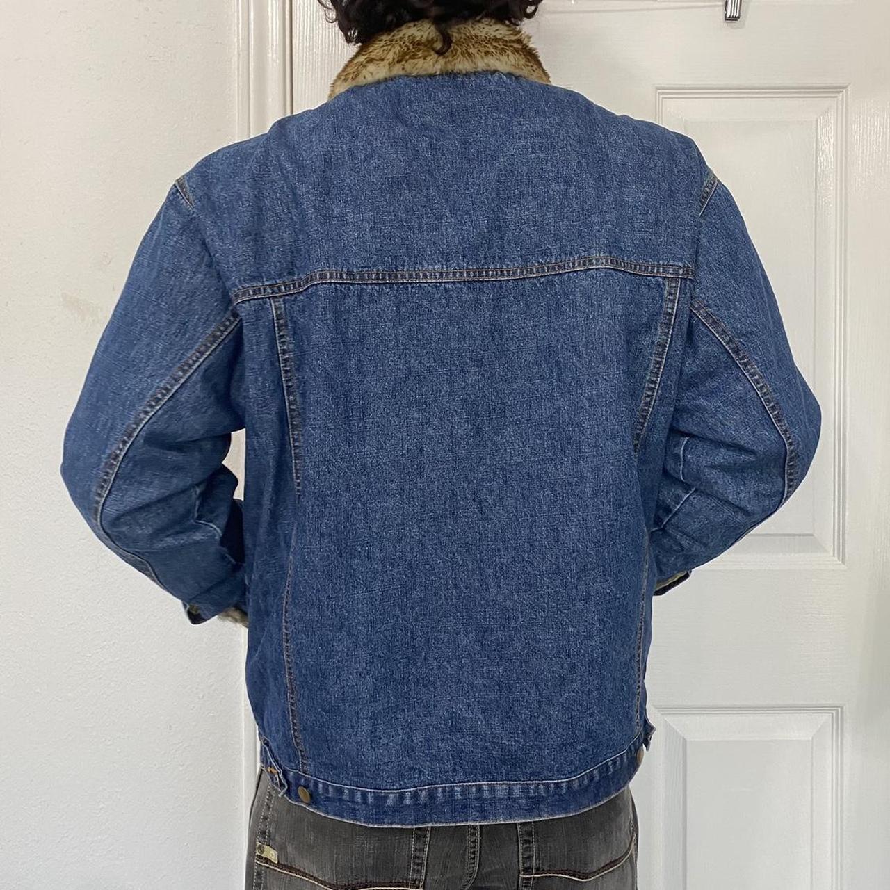 retro Big Dogs denim jacket with faux fur... - Depop