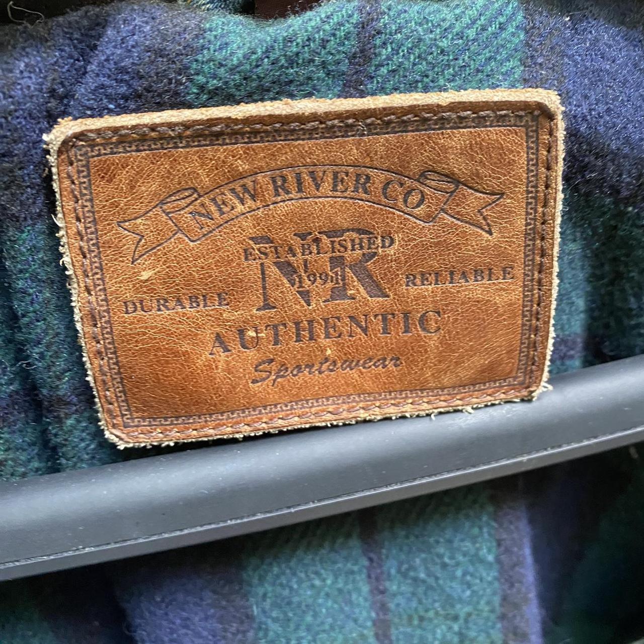 vintage new river co lined denim coat jacket - Depop