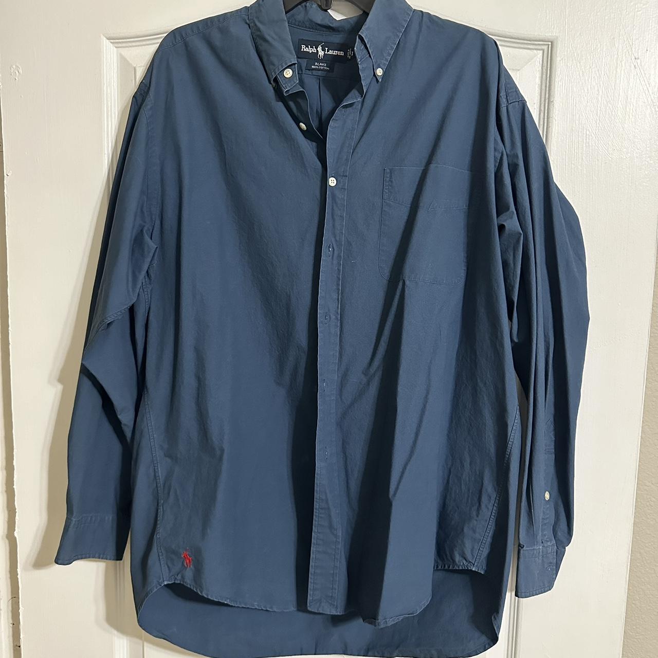 Ralph Lauren Blake Blue Long Sleeve Polo Size Large - Depop