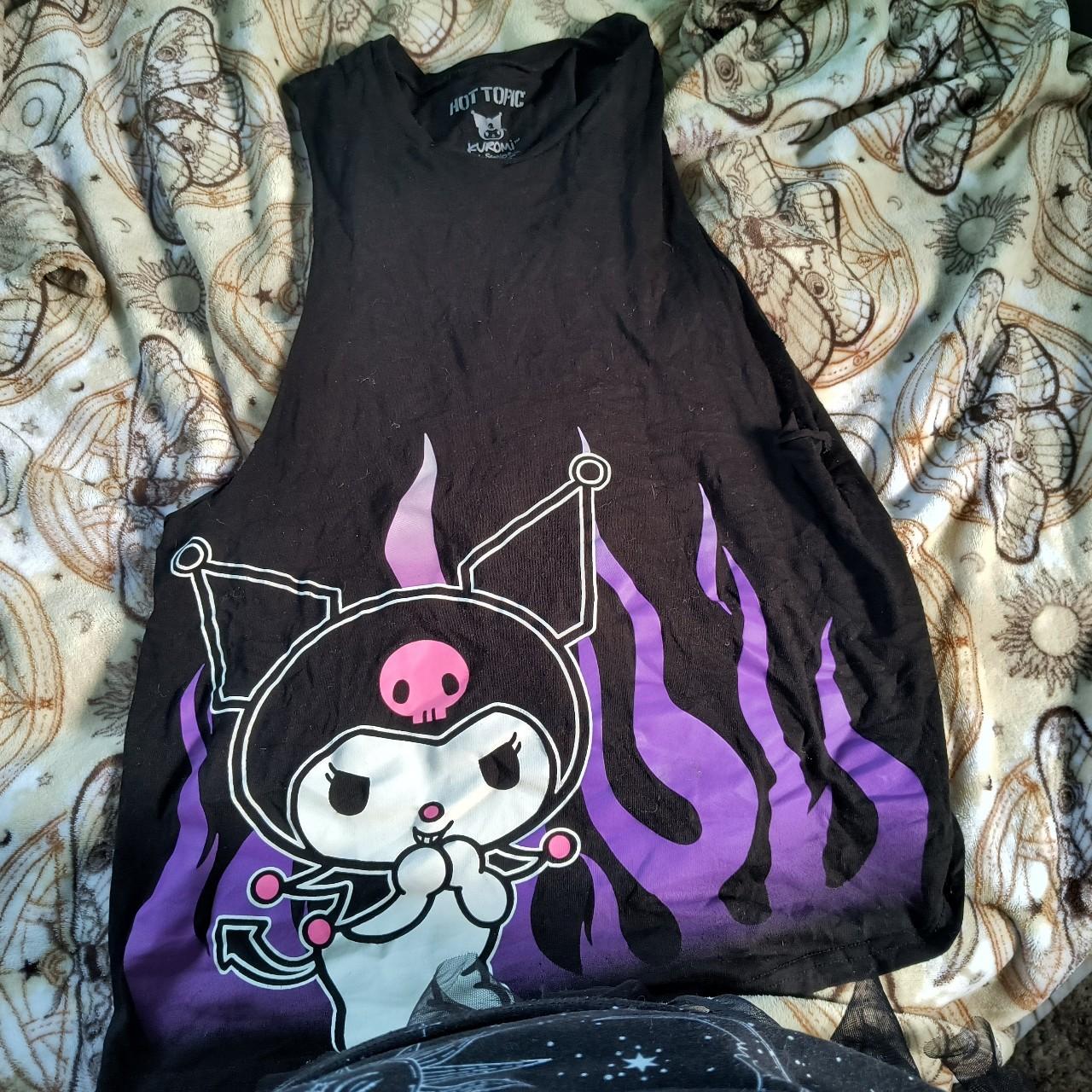 Kuromi tank top purple flame muscle shirt #sanrio... - Depop