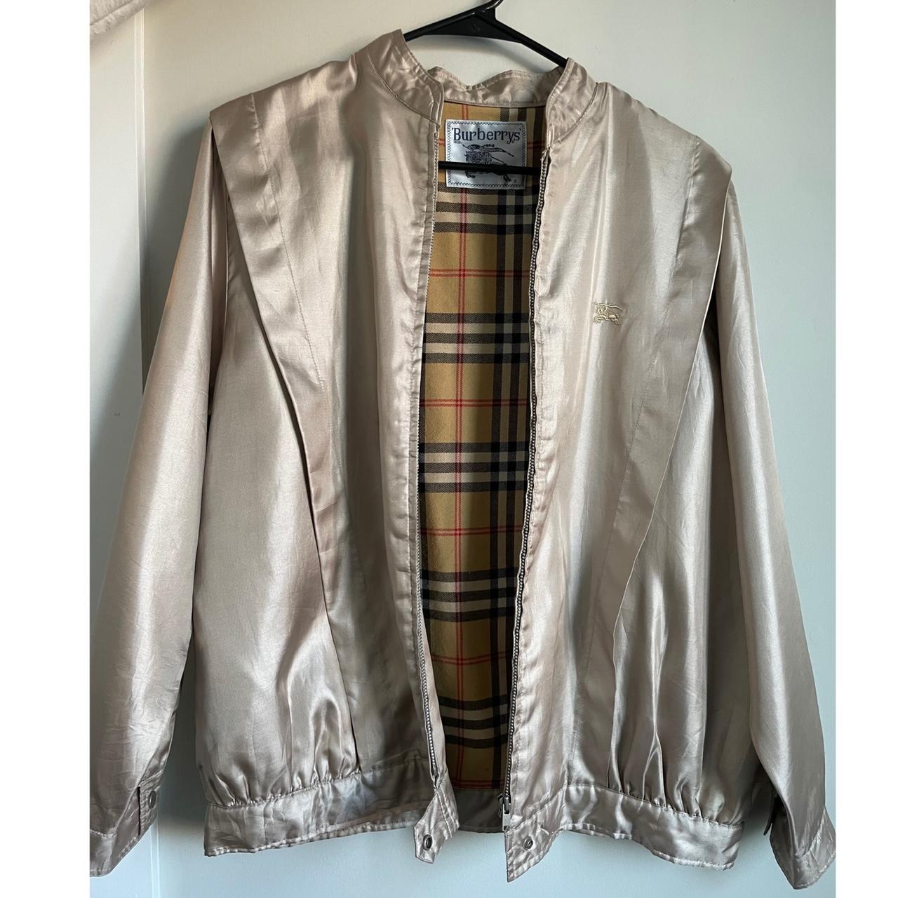 Burberry Women's Gold and Cream Jacket | Depop
