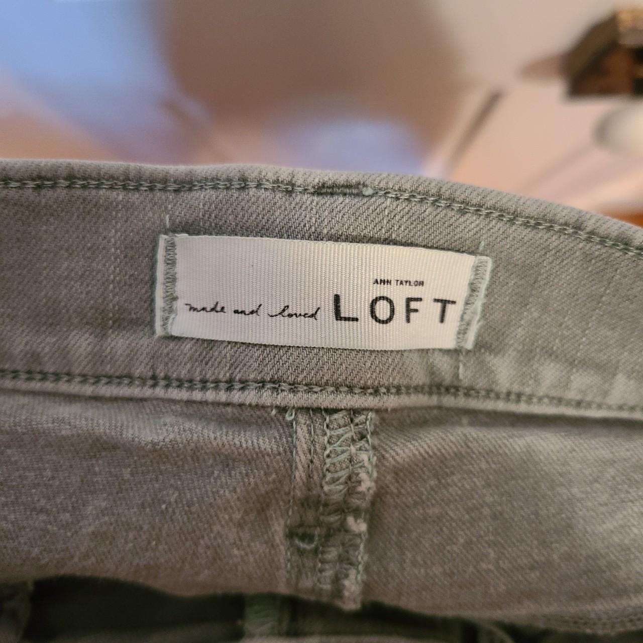 Loft high waisted skinny ankle jeans Stone grey /... - Depop