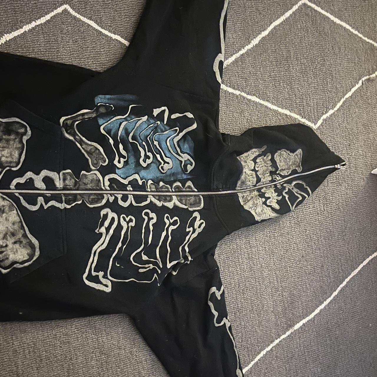 Travis Scott skeleton full zip up hoodie no rips or... - Depop