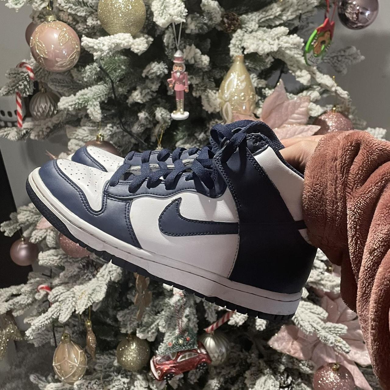 Selling my Midnight Navy Blue High Nike Dunks, worn... - Depop