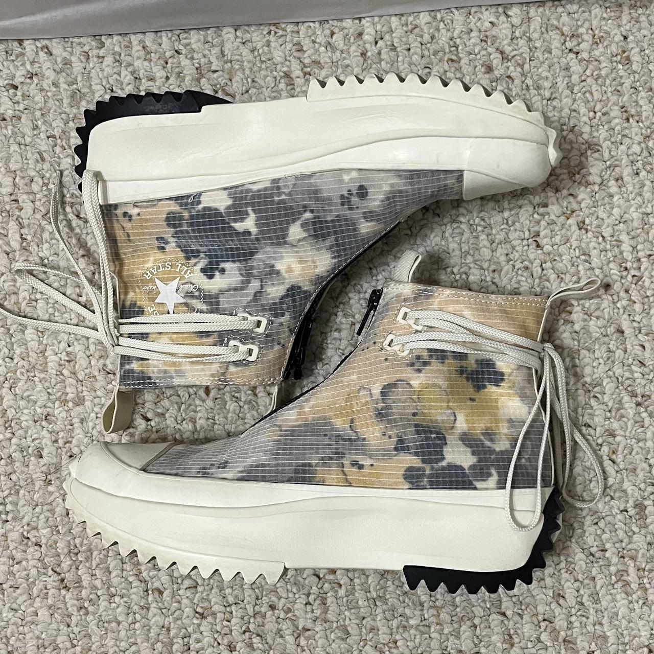 converse chuck taylor zip up shoes - yellow and... - Depop