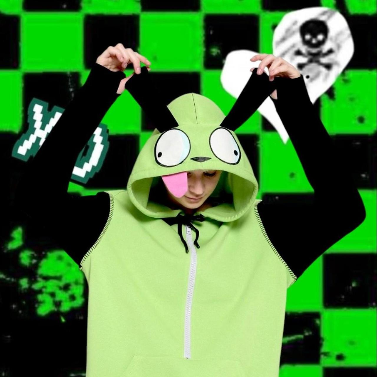 GIR Invader ZIM Hoodie with Zipper 🖤Like new... | Depop