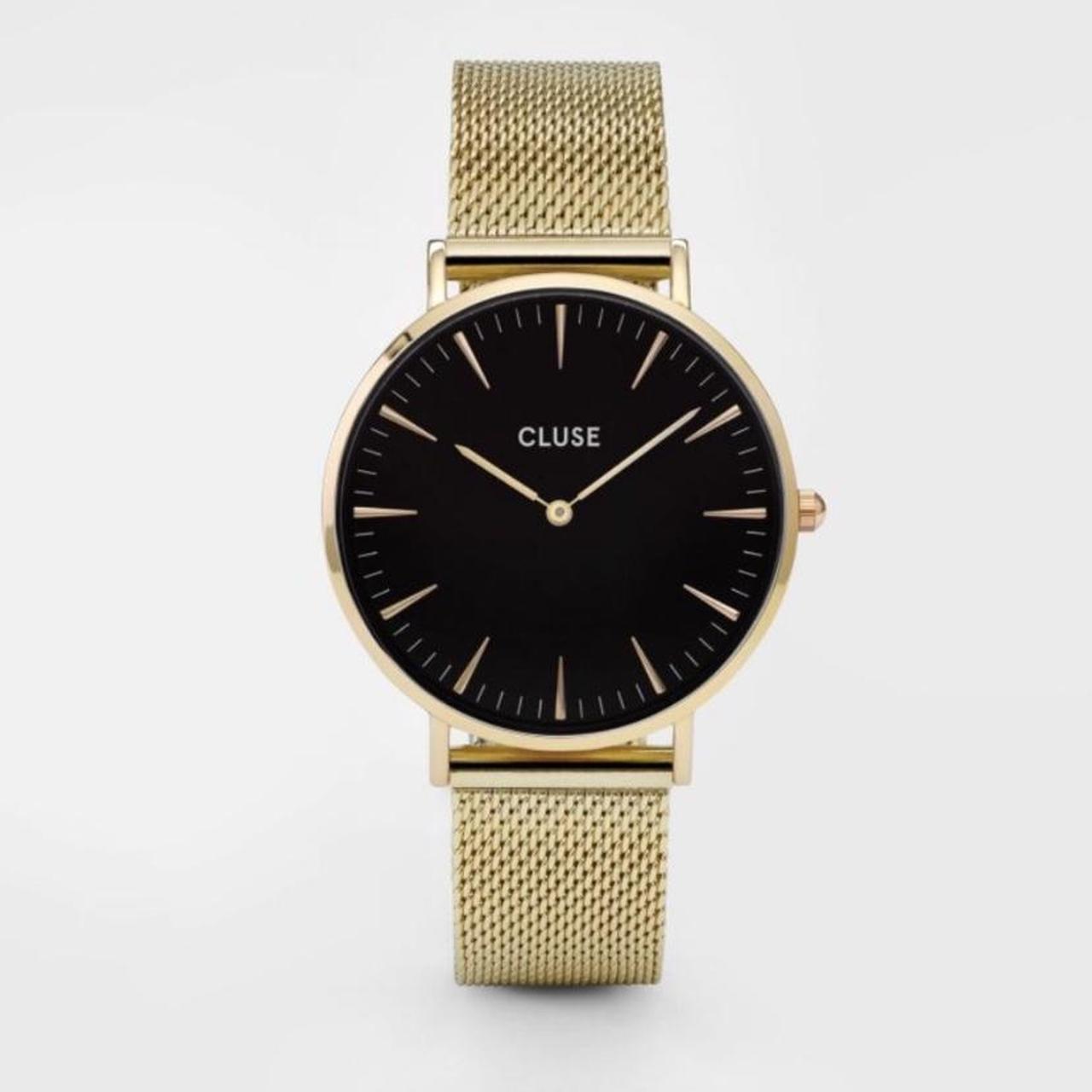 Cluse gold stainless steel mesh strap watch... | Depop