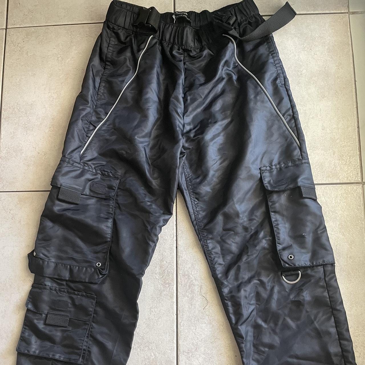 - urban outfitters tech wear pants - black - size... - Depop