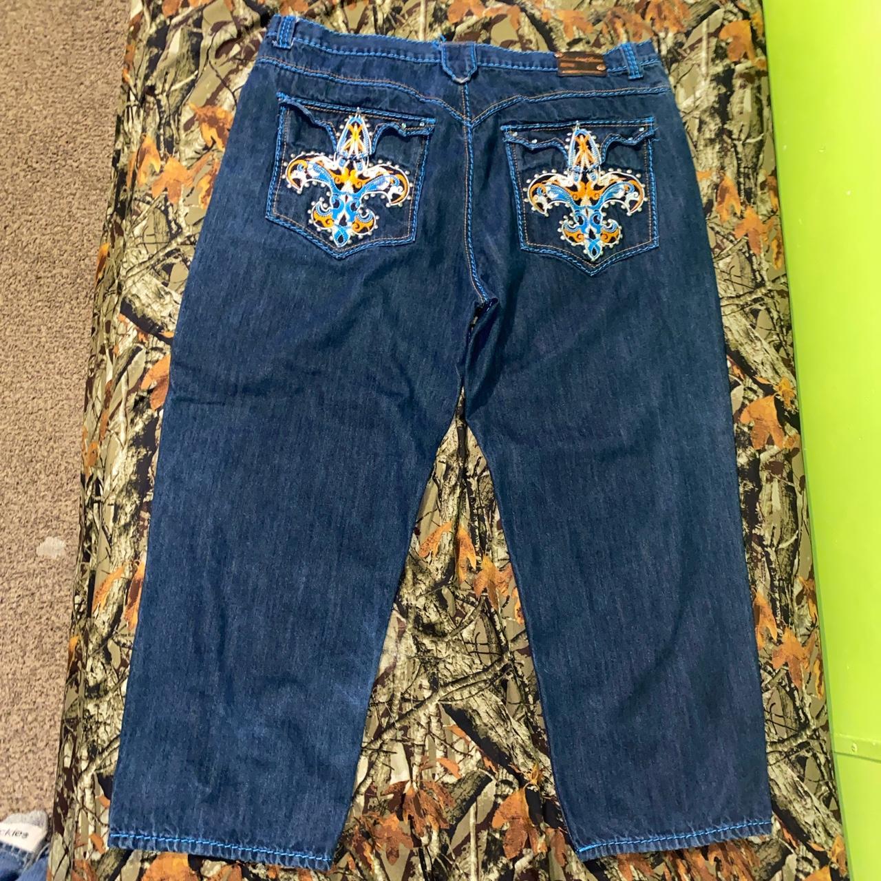 super dope affliction style knockout jeans... - Depop