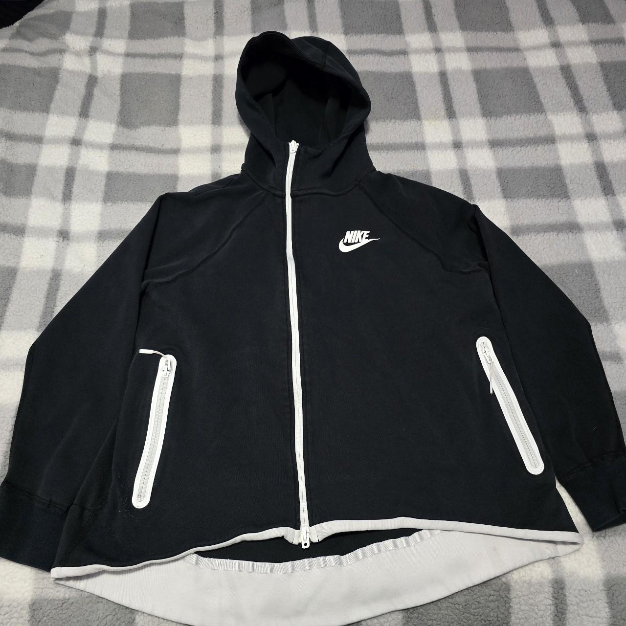 Nike tech black and white oversize hoodie. Size Large. - Depop