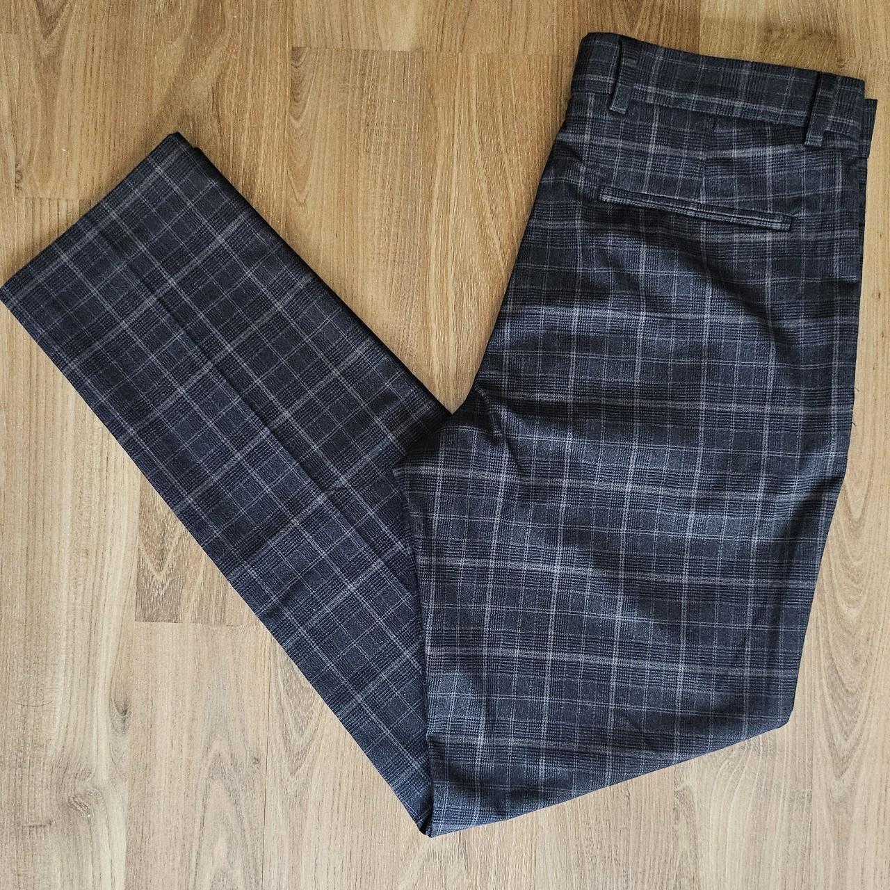 Brown patterned dress pants slim-fit 32R #slacks... - Depop