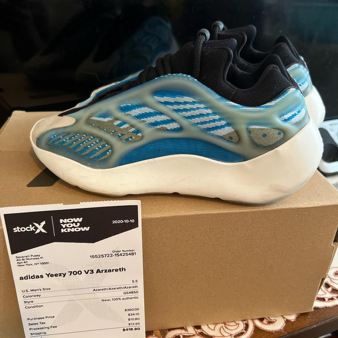 Adidas Yeezy 700 in the color Azareth. Size 5.5Y or... - Depop