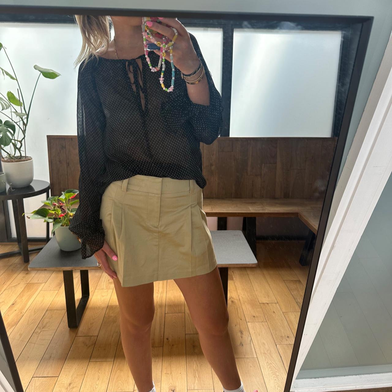 Black And White Polka Dot Sheer Blouse Depop