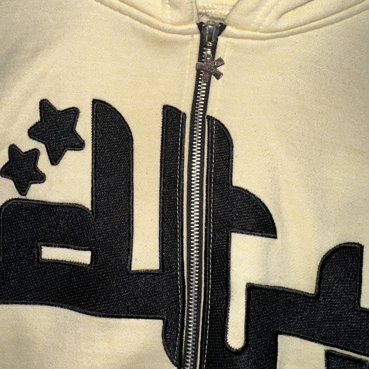 Divide The Youth Cream/ Yellow Zip up Hoodie #y2k... - Depop