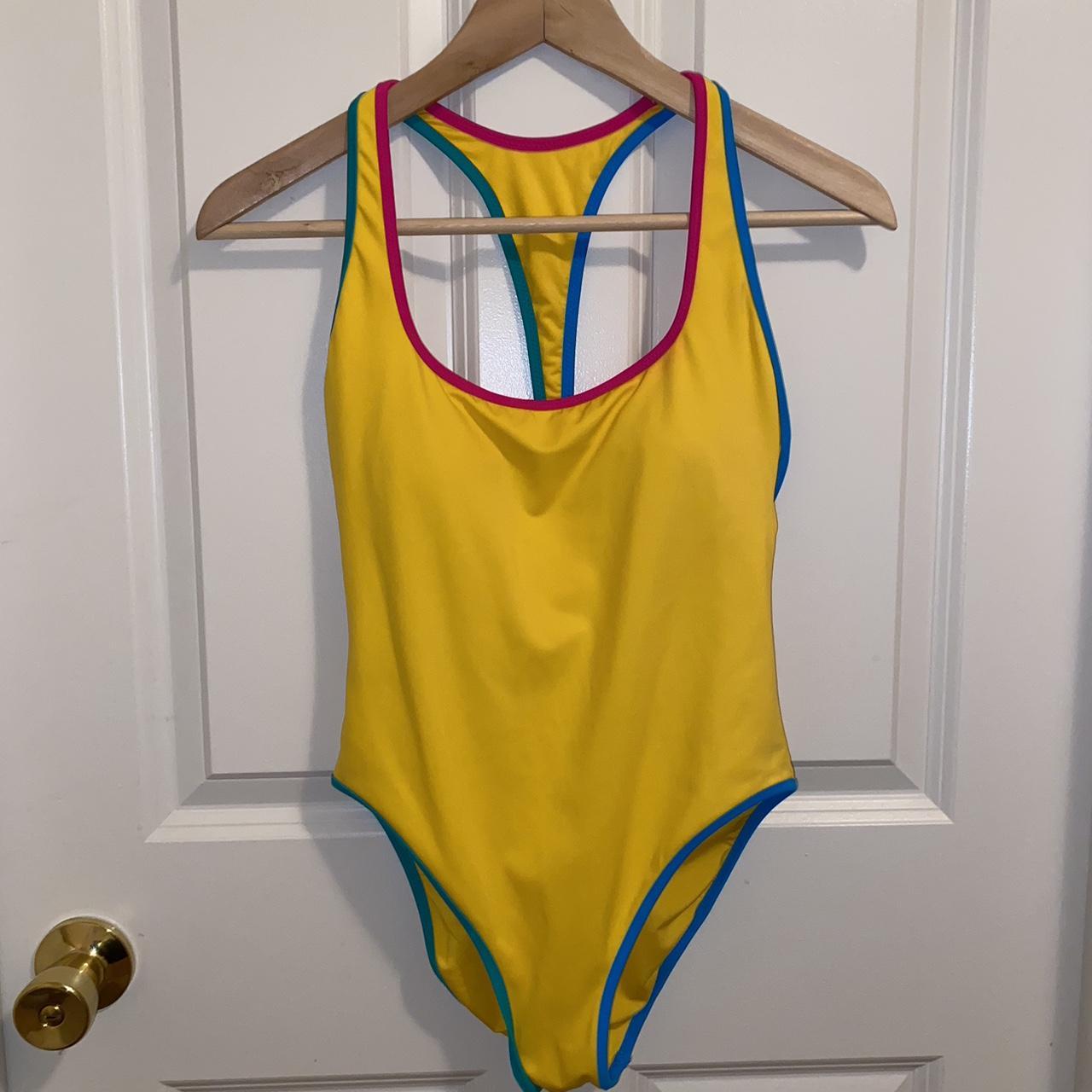 Worn once! Super cute 80s style swimsuit.... - Depop