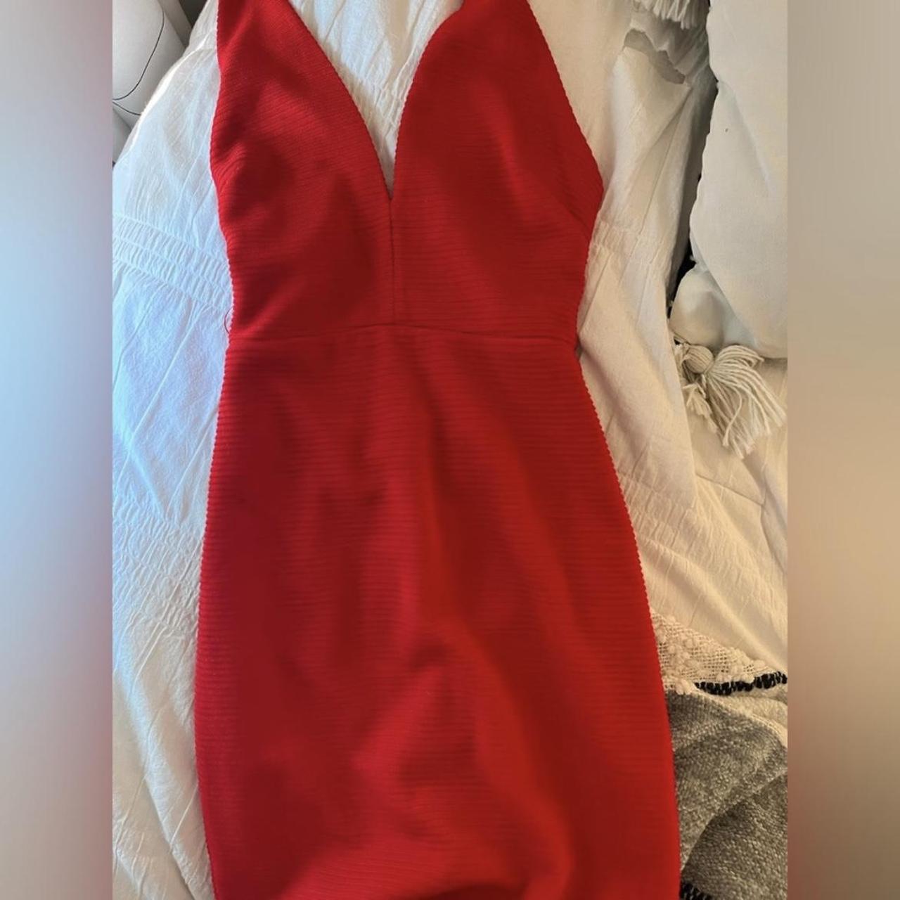 Red mini party dress Open back - Depop
