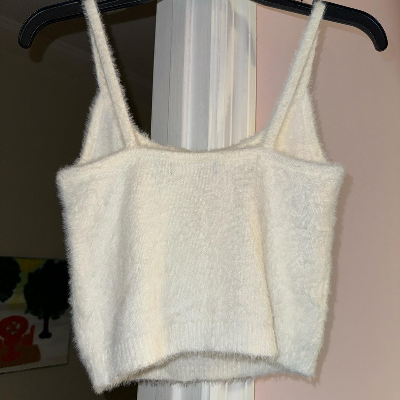 White/Cream Fuzzy Crop Top 🤍 Size Small Brand new... - Depop