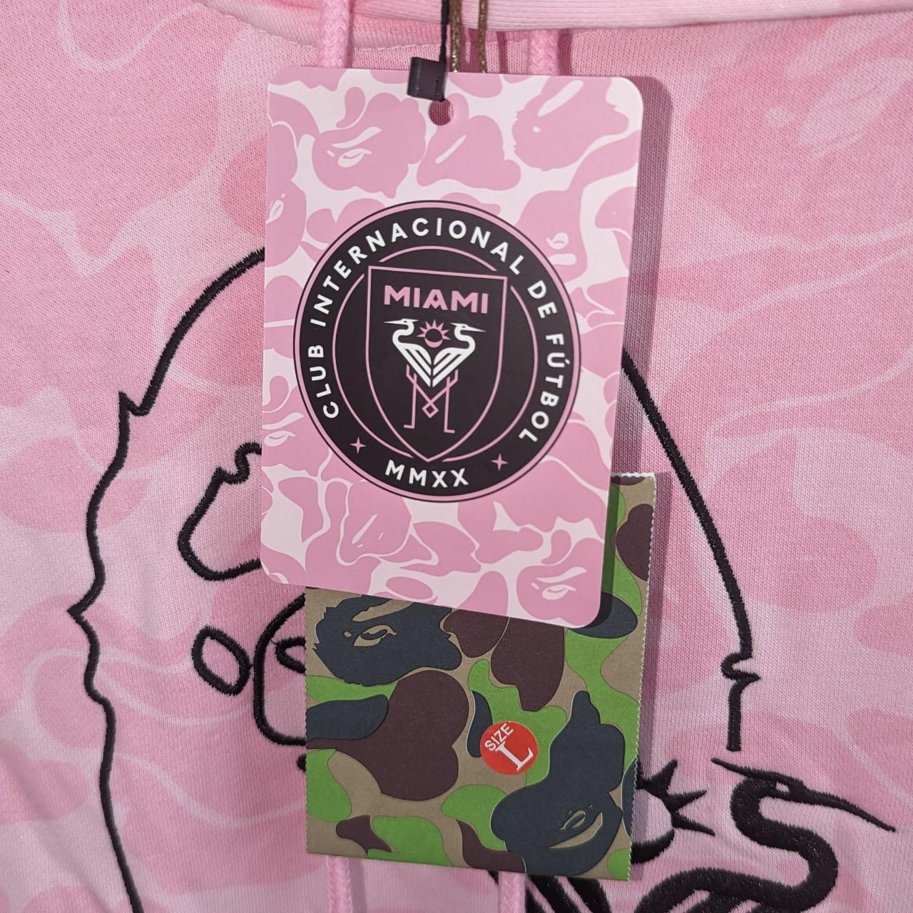 Bape x Inter Miami Hoodie pink camo A bathing ape... - Depop