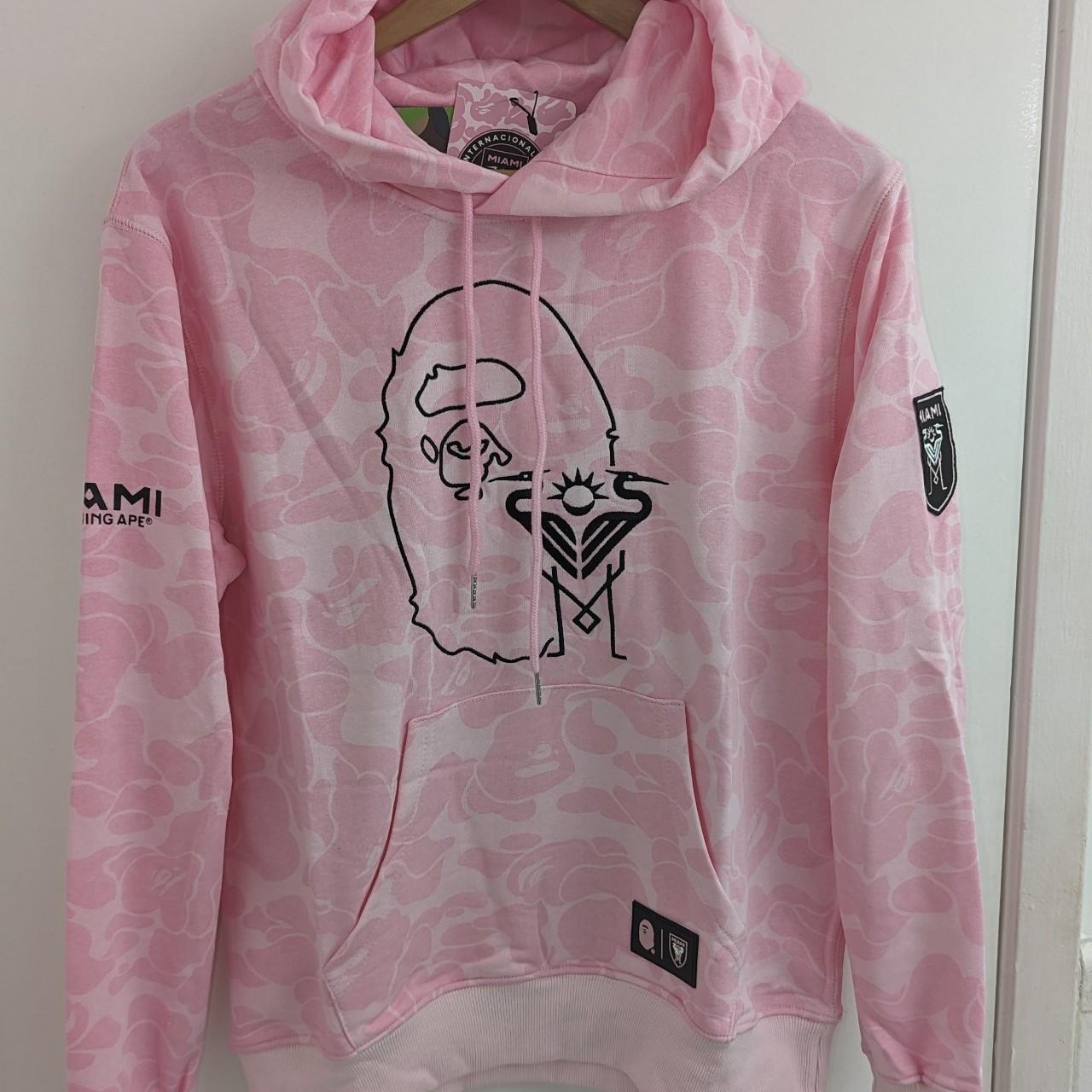 Bape x Inter Miami Hoodie pink camo A bathing ape... - Depop