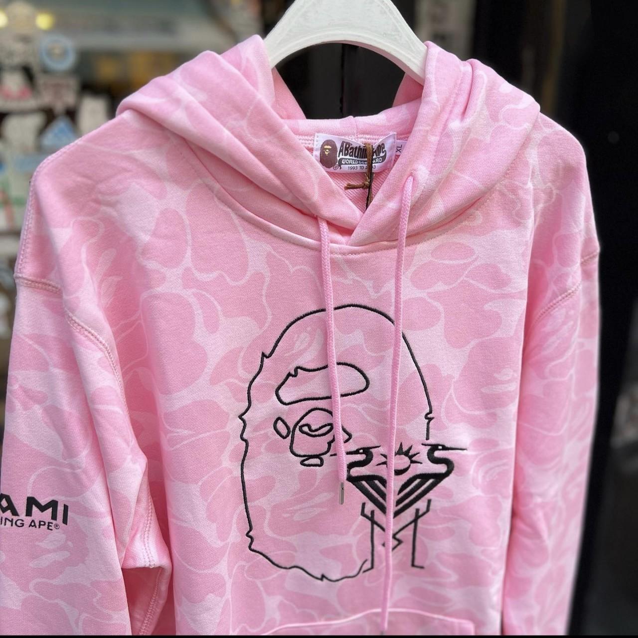 Bape x Inter Miami Hoodie pink camo A bathing ape... - Depop