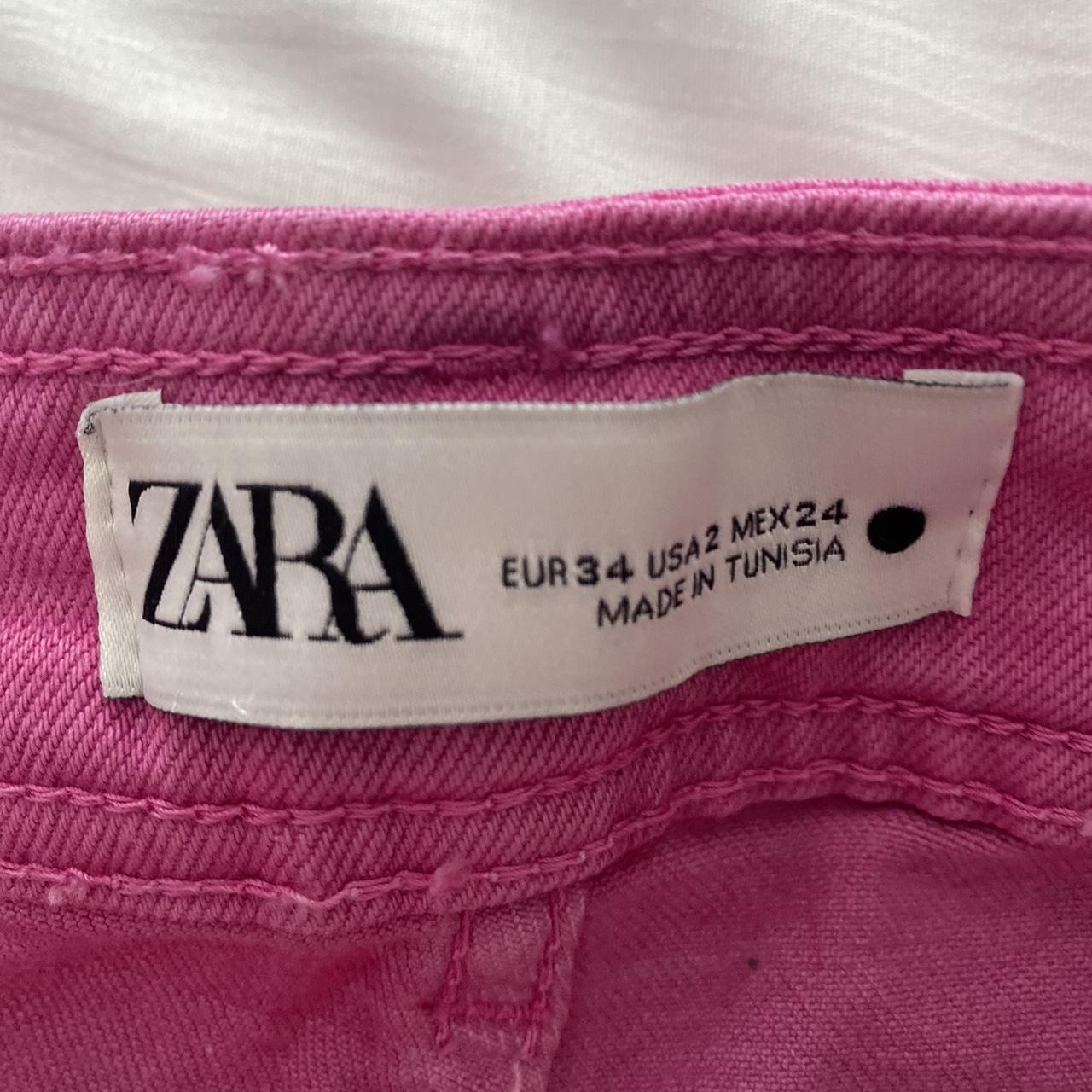 Zara pink high wasted marine jeans Only worn a... - Depop