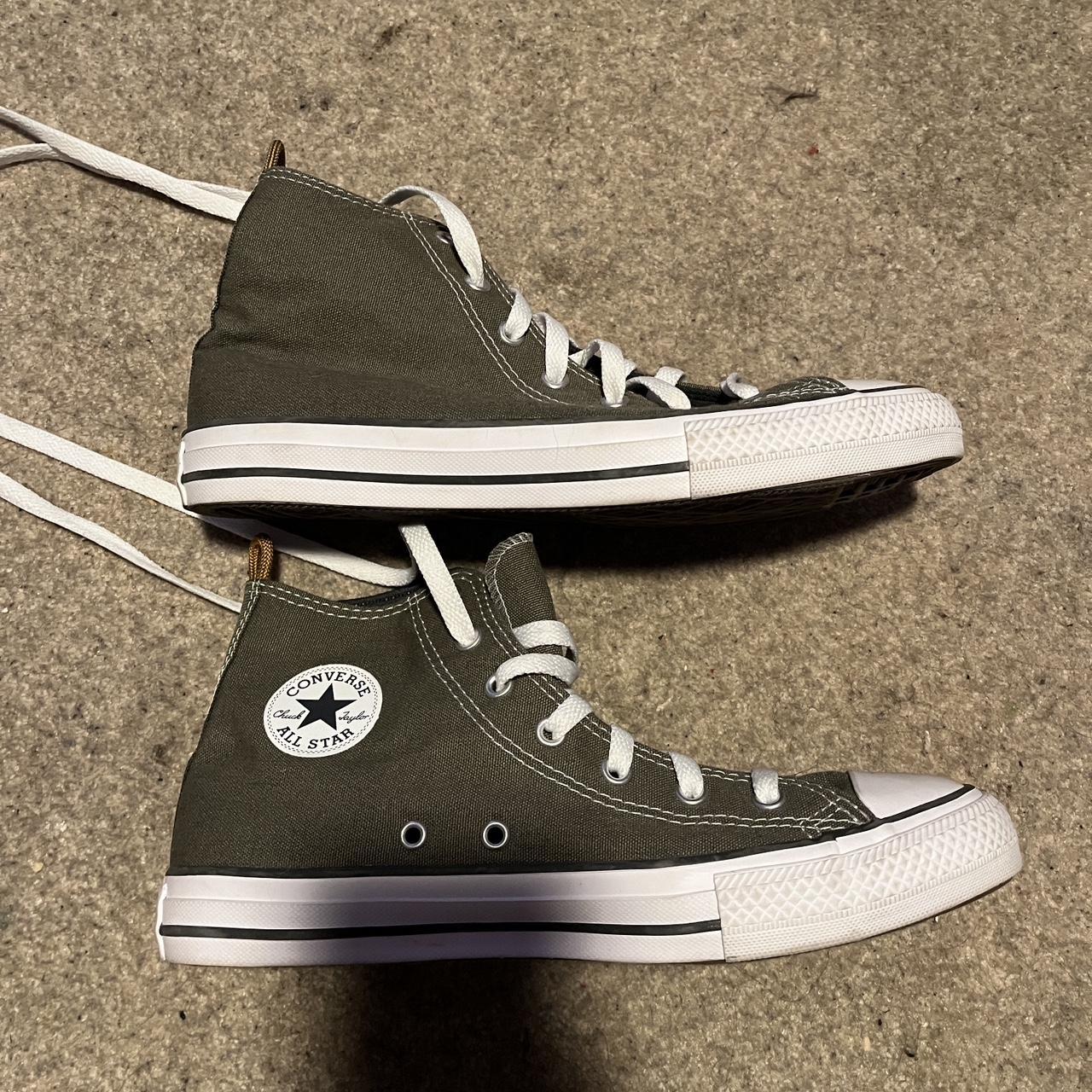 Olive green converse. Barely used in perfect... - Depop