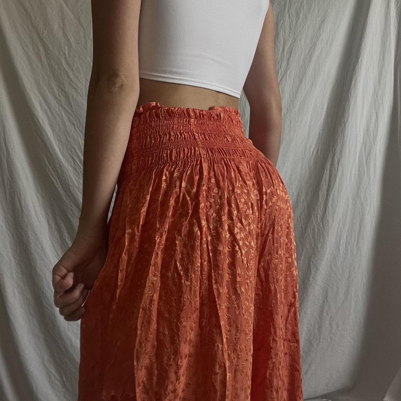 Orange flowy pants - Depop