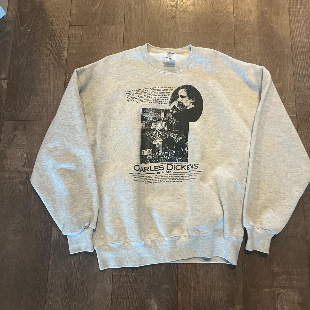 Vintage tags Charles dickens crew neck sweater on... - Depop