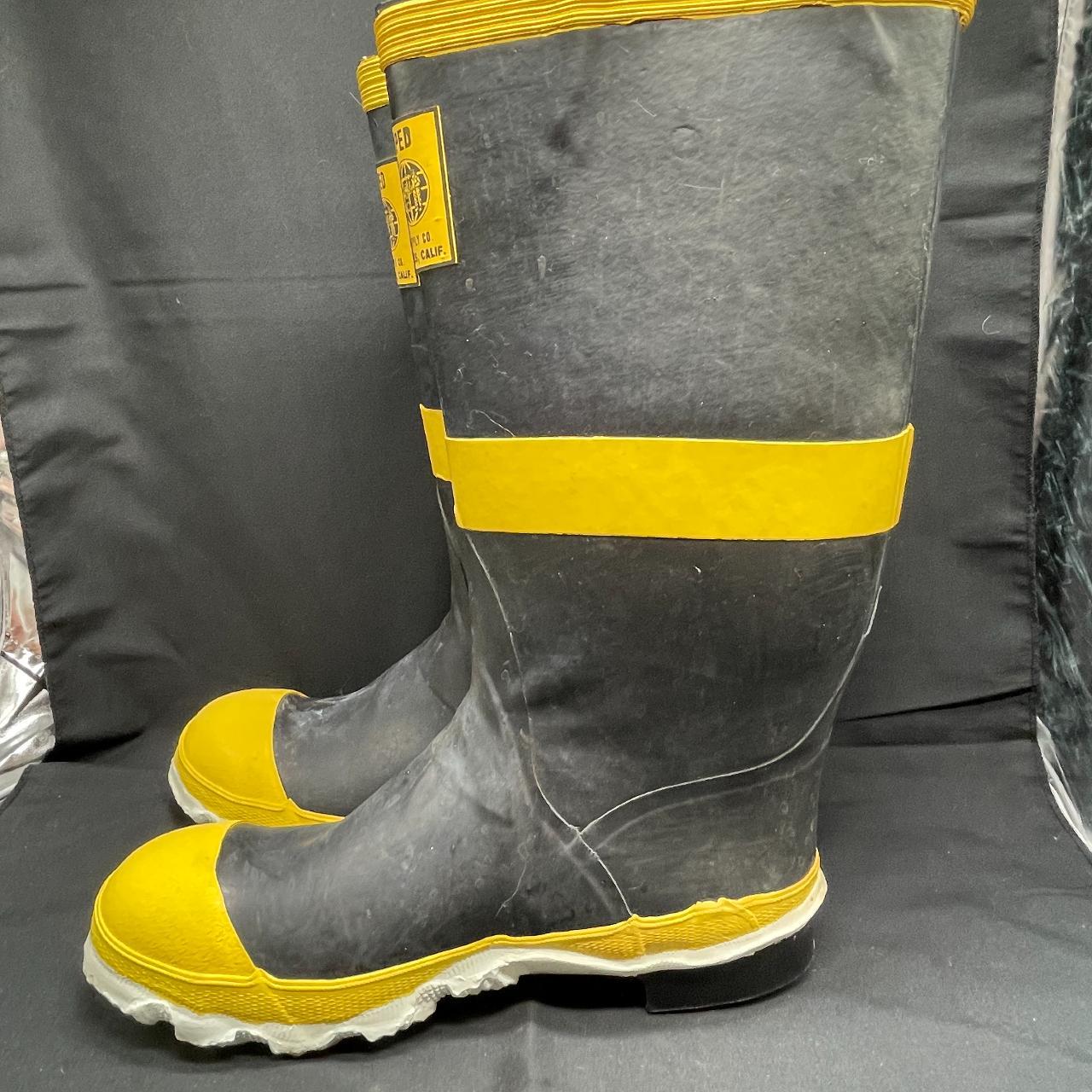 Vintage Fireman Firefighting Boots Size 10 Duraped... - Depop